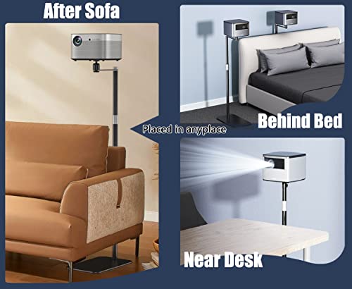 2-Be-Best Projector Stand Projector Floor Stand Mount Adjustable Height 16-50 Inch Projector Mount Universal Projector Stand Behind Sofa Bed 360° Rotation Compatible with XGIMI AuKing Anker TMY