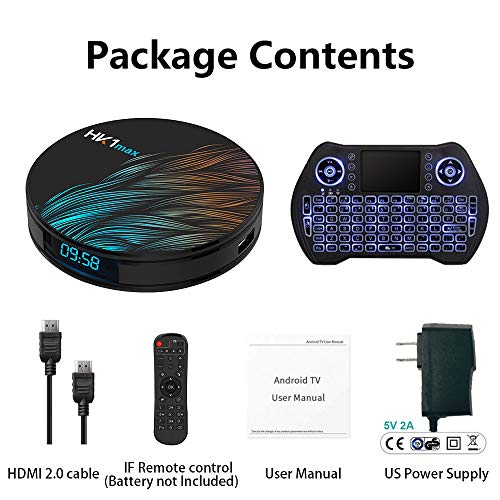 Android TV Box 11.0 4GB 64GBÂ Smart TV Box Android Box RK3318 USB 3.0 Ultra HD 1080P 4K HDR WiFi 2.4GHz 5.8GHz BT 4.1 Set Top Box with Mini Wireless Backlit Keyboard