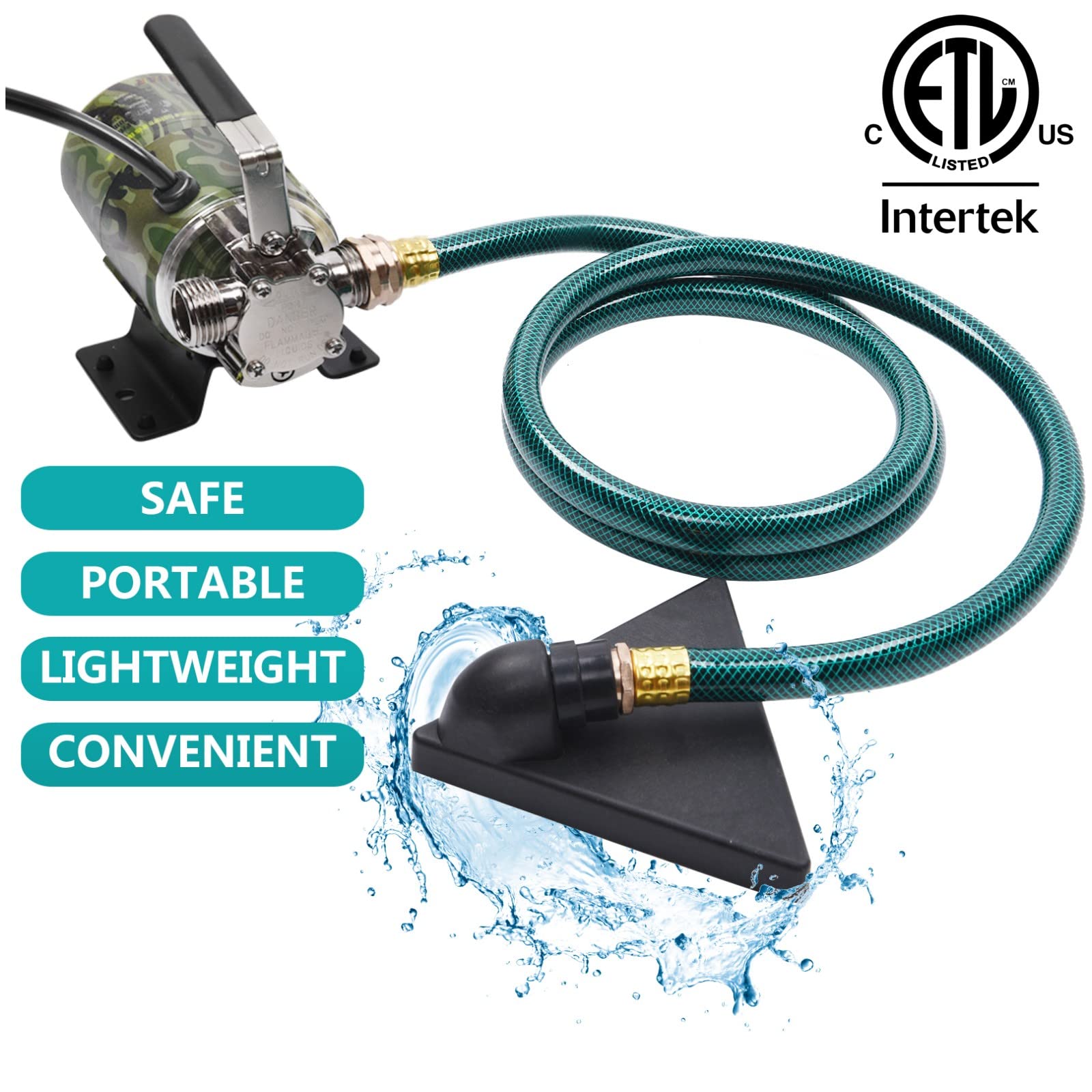 TIGEROAR Water Transfer Pump 115V Water Pump 330 GPH Utility Portable Electric with 6 ft. Suction Hose 0.1HP Pool for Transferring from Ponds, Pools, Aquariums, Hot Tubs