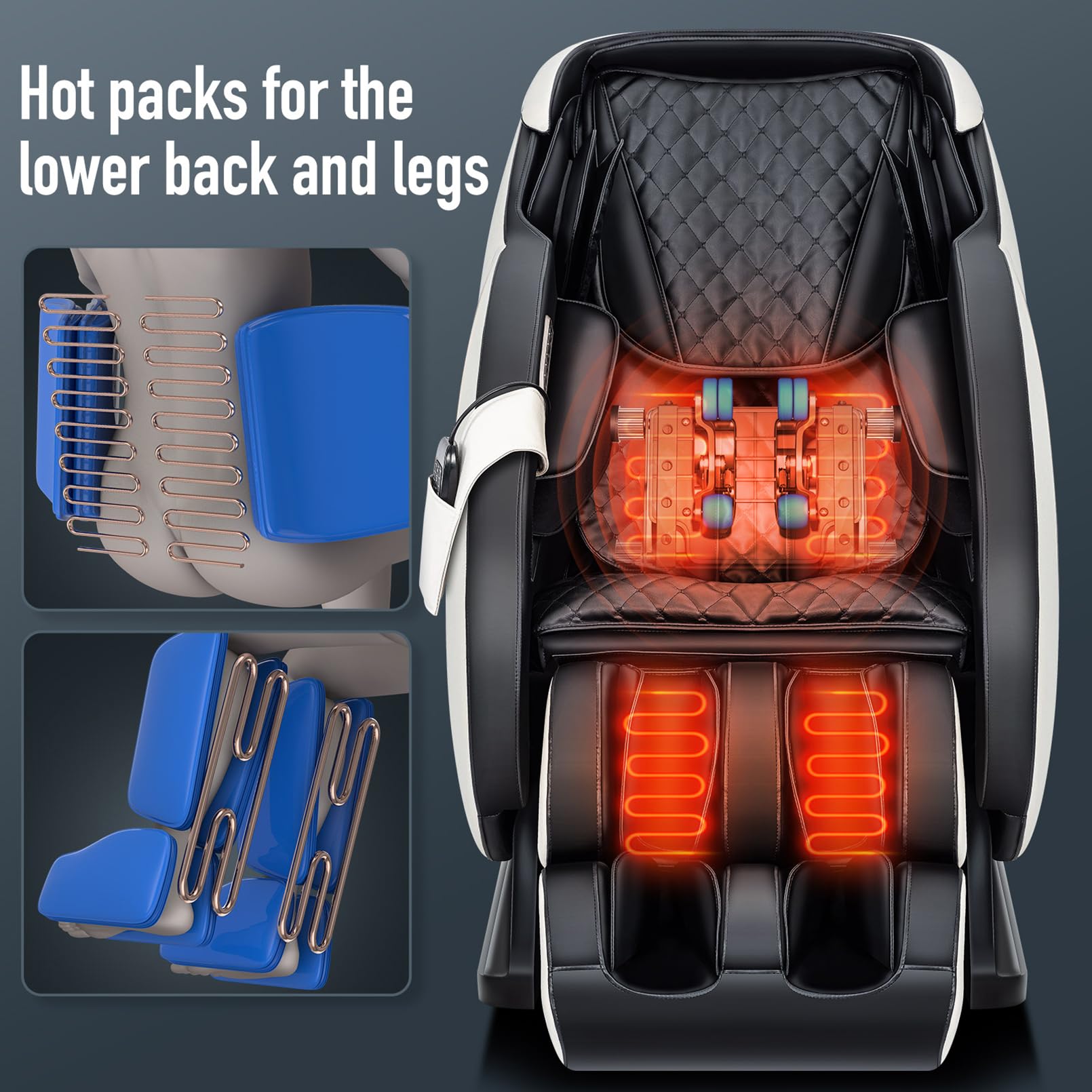 4D Massage Chair Full Body Recliner - Zero Gravity with Heat and Shiatsu Office Chair SL Track Yoga Stretch Voice Control Intelligent Body Detection Bluetooth Speaker Airbags Foot Rollers (White)