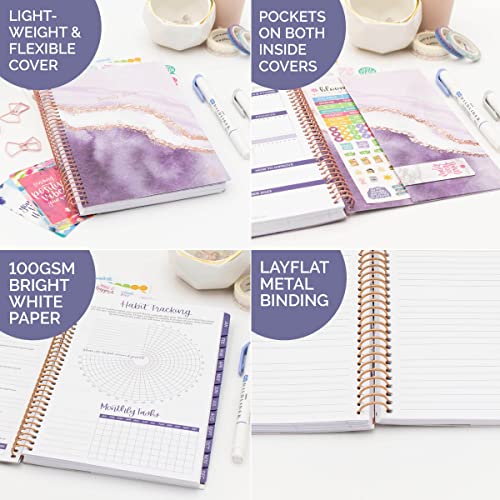 bloom daily planners 2023 Calendar Year Day Planner (January 2023 - December 2023) - 5.5β x 8.25β - Weekly/Monthly Agenda Organizer Book with Stickers & Bookmark - Lavender Daydream