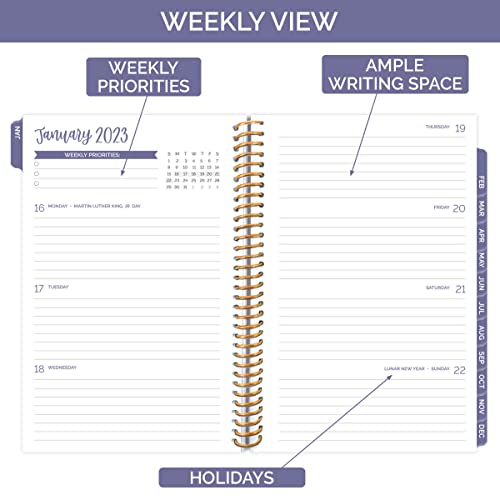 bloom daily planners 2023 Calendar Year Day Planner (January 2023 - December 2023) - 5.5β x 8.25β - Weekly/Monthly Agenda Organizer Book with Stickers & Bookmark - Lavender Daydream