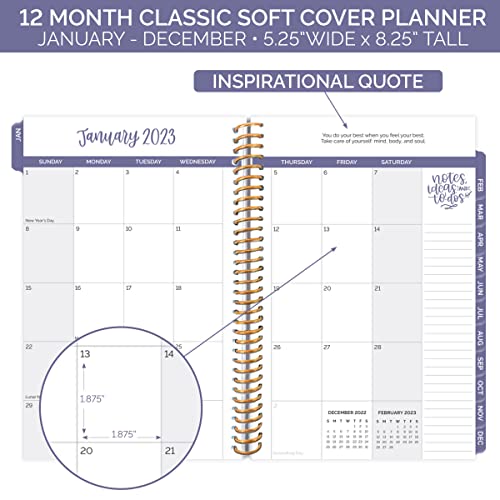 bloom daily planners 2023 Calendar Year Day Planner (January 2023 - December 2023) - 5.5β x 8.25β - Weekly/Monthly Agenda Organizer Book with Stickers & Bookmark - Lavender Daydream