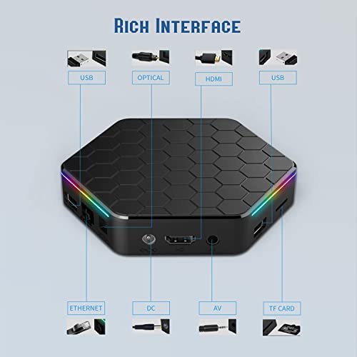 Android TV Box 12.0 4GB RAM 64GB ROM TV Box Android 2022 H618 Quad-core Cortex-A53, Android Box 4K 6K with Wi-Fi 6 2.4G/5G Bluetooth 5.0 HDR10+ Ethernet 100M USB 2.0 Smart TV Box