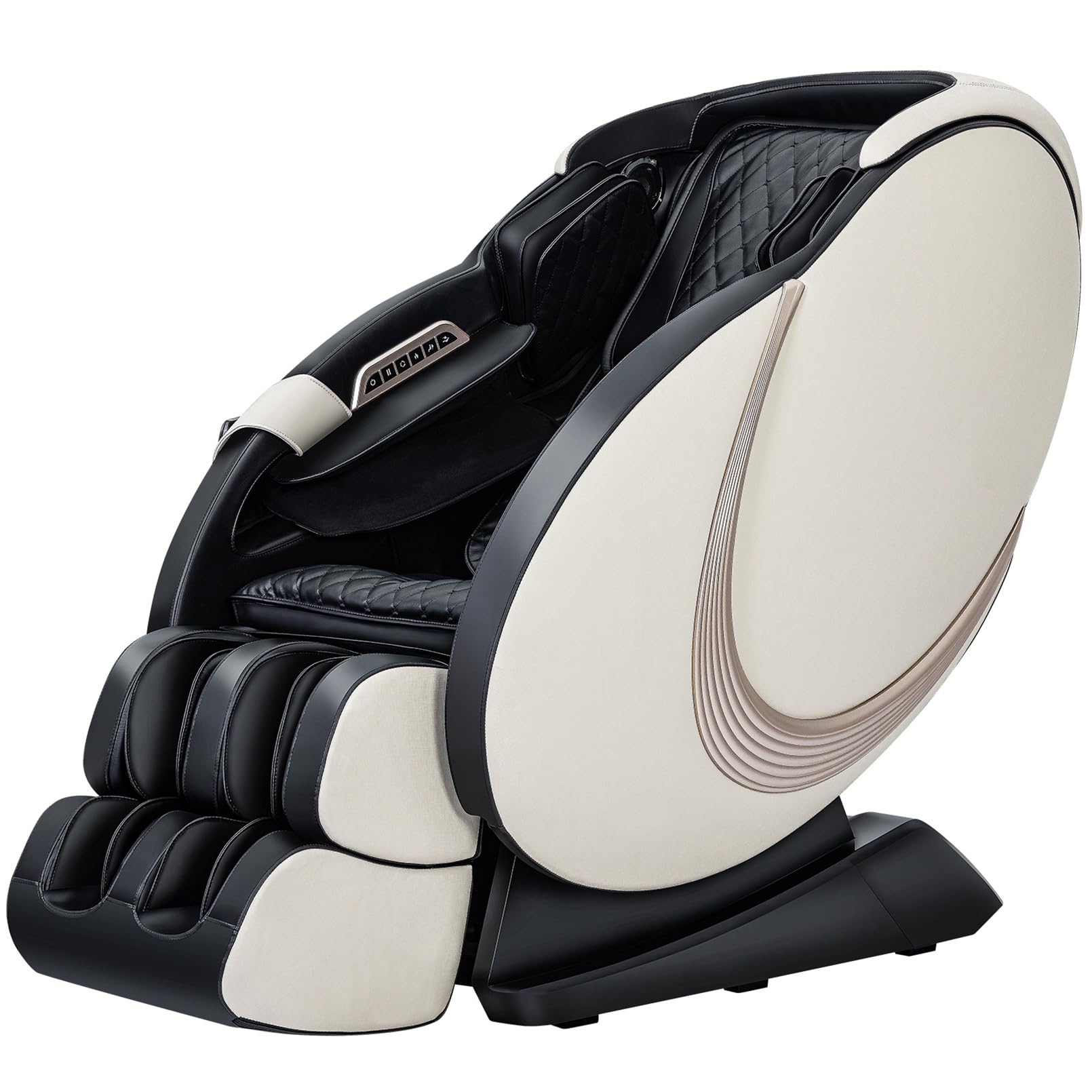 4D Massage Chair Full Body Recliner - Zero Gravity with Heat and Shiatsu Office Chair SL Track Yoga Stretch Voice Control Intelligent Body Detection Bluetooth Speaker Airbags Foot Rollers (White)