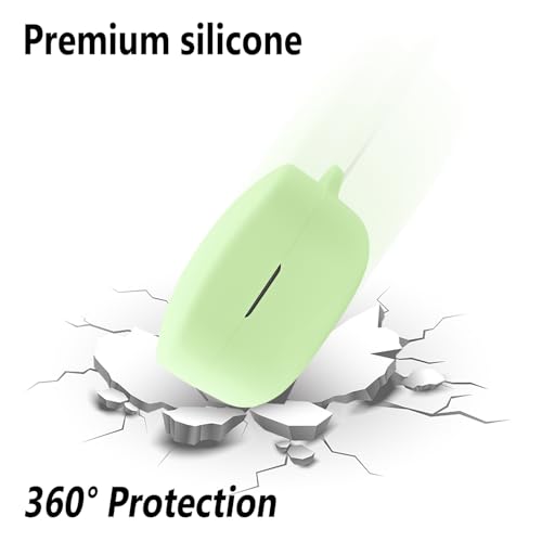 Geiomoo Silicone Case Compatible with Sony WF-1000XM4, Protective Cover with Carabiner (Luminous Green)
