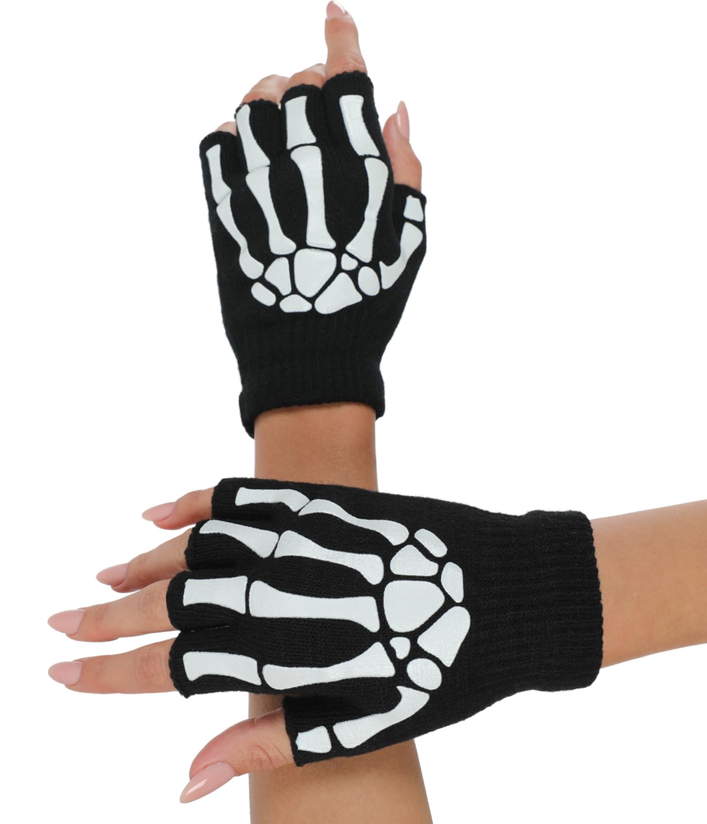 Tipsy Elves Fingerless Skeleton Gloves