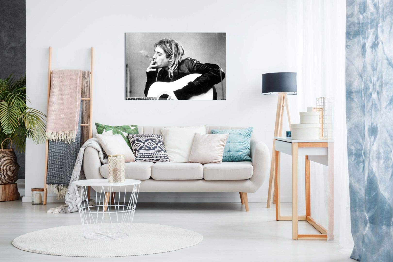 Kurt Cobain Nirvana Smoking Canvas Wall Art Picture Print (18x12in)