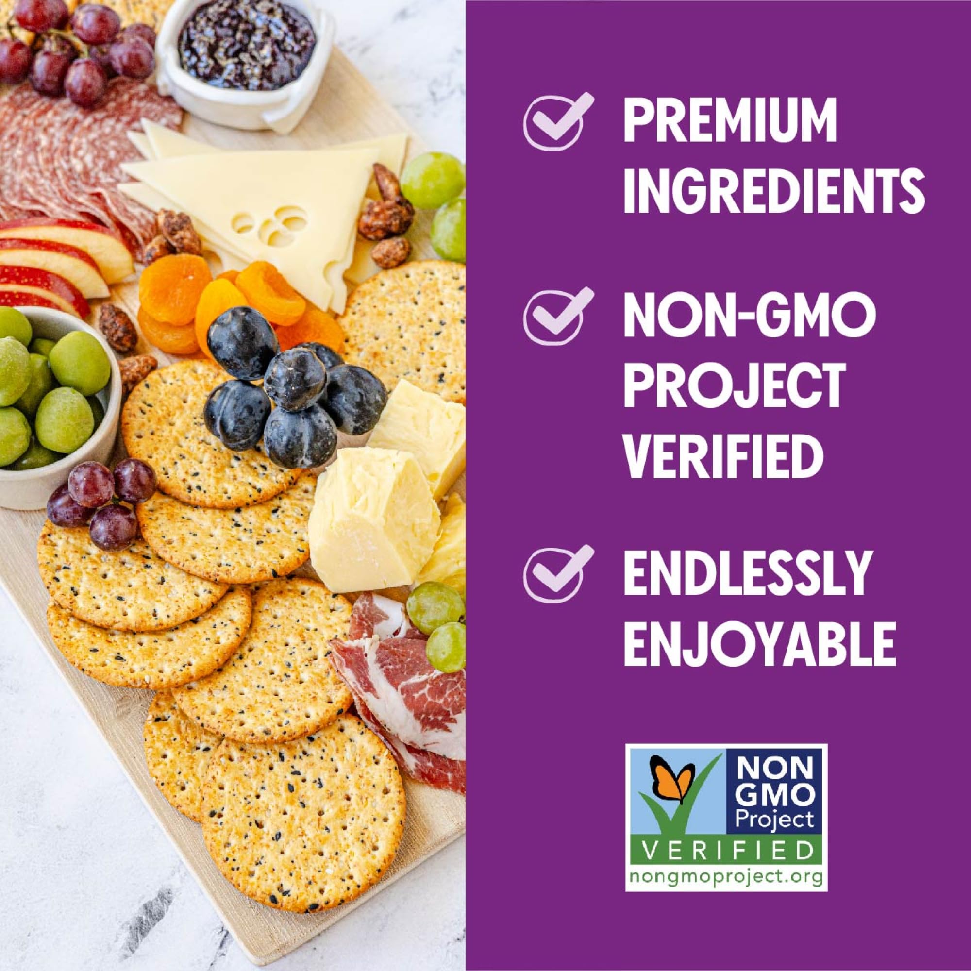 Milton's Gourmet Crackers, Original Multi-Grain - Non-GMO Project Verified, Natural Ingredients, Kosher, Great for Charcuterie Boards - 8.4 Oz, Pack of 4