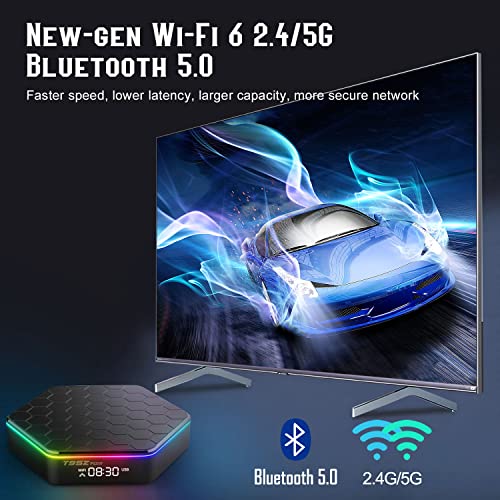 Android TV Box 12.0 4GB RAM 64GB ROM TV Box Android 2022 H618 Quad-core Cortex-A53, Android Box 4K 6K with Wi-Fi 6 2.4G/5G Bluetooth 5.0 HDR10+ Ethernet 100M USB 2.0 Smart TV Box