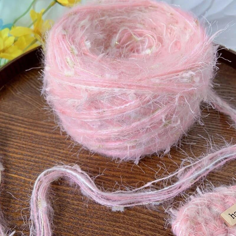 100G/Ball DIY Features Hand Mixed Line Mohair Yarn for Knitting Crochet Pretty Tassel Blend Yarn DIY Gift Knitted Bag Sweater