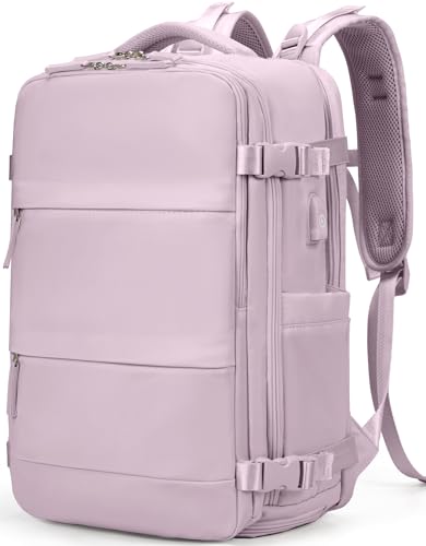 MOLNIA Large Travel Backpack for Women Men, Airline Approved Carry on Backpack 17.3" Laptop Backpack with USB Charging Port Casual Daypack for Work, Business, College(Purple)