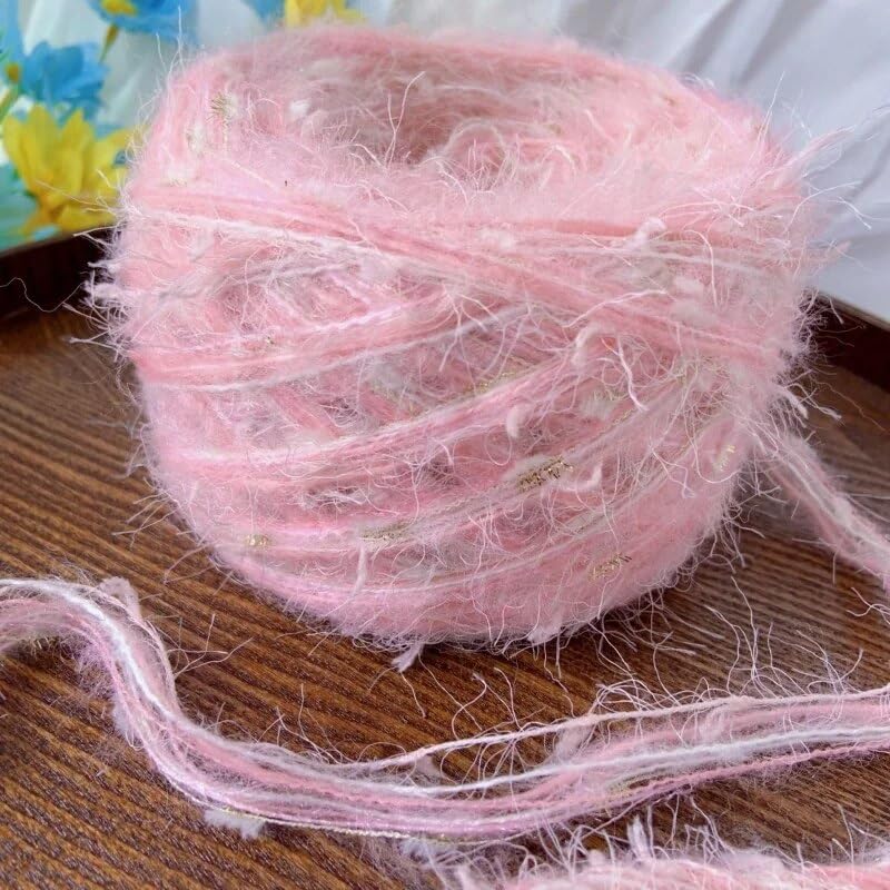 100G/Ball DIY Features Hand Mixed Line Mohair Yarn for Knitting Crochet Pretty Tassel Blend Yarn DIY Gift Knitted Bag Sweater