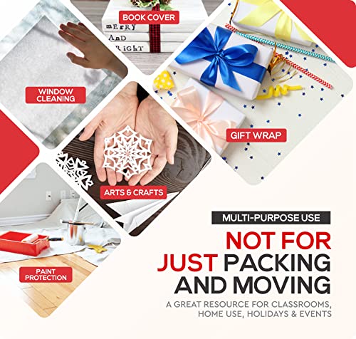 Packaging Paper (~ 5LB Bulk Pack) Size ~ 27" x 17" Unprinted Clean Newsprint Paper Sheets Ideal for Moving, Shipping, Box Filler, Wrapping and Protecting Fragile Items - Made in USA