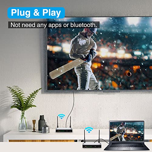 HDMI Wireless Transmitter and Receiver - Support Multiple RX(1x8),AIMIBO 5.8G Wireless HDMI KVM Extender(656Ft/200M) with HDMI Loop-Out & IR Control for Streaming Video to HDTV/Projector/Monitor