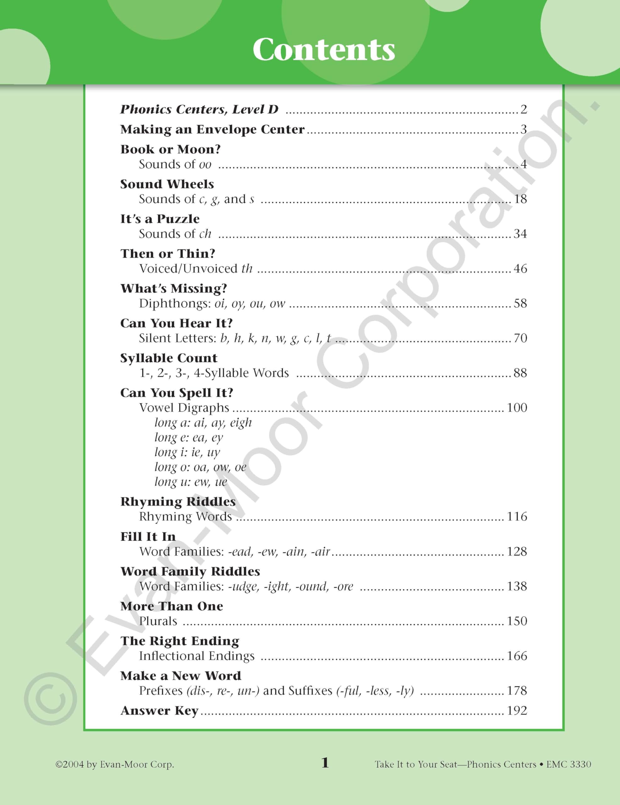 Take It to Your Seat Phonics Centers, Grades 2-3