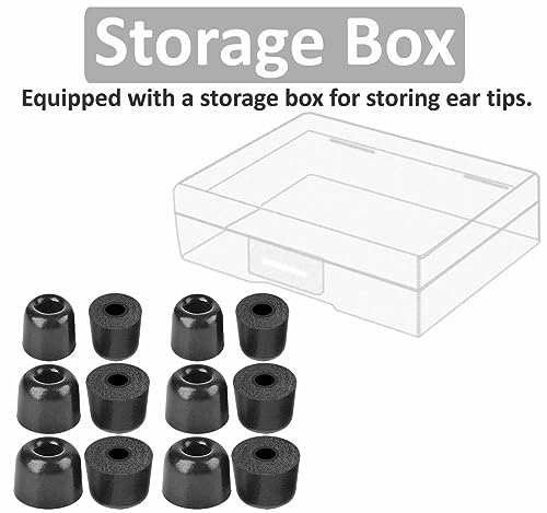 IiEXCEL 6 Pairs WF-1000XM5 Memory Foam Tips, Replacement S/M/L Cancel Noise Fit in Case Comfortable No Silicone Pain Ear Tips Eartips Compatible with Sony WF-1000XM4 WF-1000XM5 - Foam Black