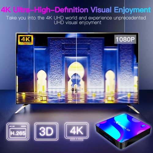 EASYTONE 2023 Android TV Box 11.0, Smart TV Box 2GB RAM 16GB ROM RK3318 Quad Core Supports 2.4G+5G WiFi Ethernet 100M BT4.0 3D 4K HD Output Smart TV Box Android with Mini Wireless Backlit Keyboard