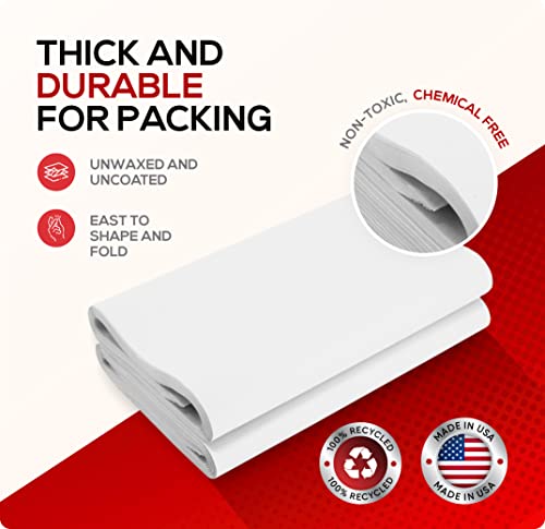 Packaging Paper (~ 5LB Bulk Pack) Size ~ 27" x 17" Unprinted Clean Newsprint Paper Sheets Ideal for Moving, Shipping, Box Filler, Wrapping and Protecting Fragile Items - Made in USA