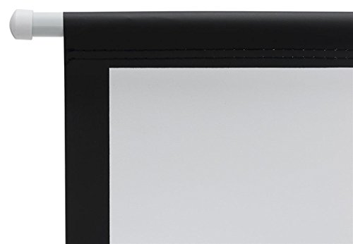 Displays2go 63 x 36 Inch Projector Screen with Height Adjustable Tripod Stand – Black (PRSTRI72)
