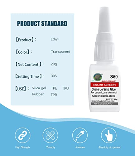 Stone Glue, Marble Adhesive,for Restoration and Production of Marble, Granite, Artificial Stone and Tile Products (20g, 1 Pack)