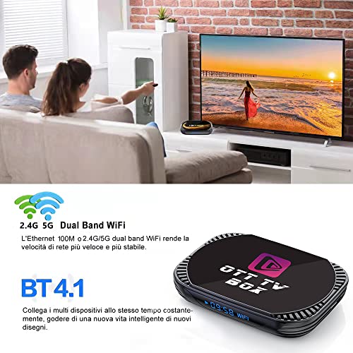 Amlogic S905X4 Android 11.0 4Gb 64Gb Rom MxIII Pro X4 Tv Box Android Tv Box 8K Ultra Hd Support 2.4G/5.8G Dual WiFi Bt 4.0 HD 1000M Usb 3.0 with h9