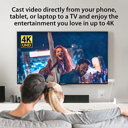 j5create ScreenCast 4K Wireless Adapter Screen Cast from Mobile Phone, Tablet, or Laptop Support for AirPlay, Miracast & Chromecast Mirror Extend for Windows & macOS Wireless Screen Display (JVAW76)