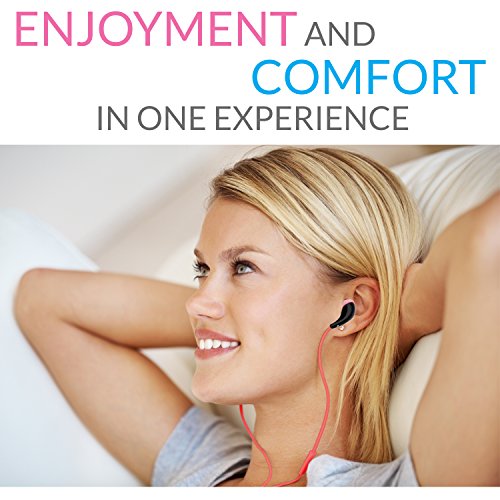 NEM Universal in-Ear Earbuds Headphones Sweatproof Stereo Bass with Microphone/Playback Control, for iPhone, iPod, iPad, Samsung, Huawei, LG, Android Smartphone, Tablets, MP3 Players (Pink)