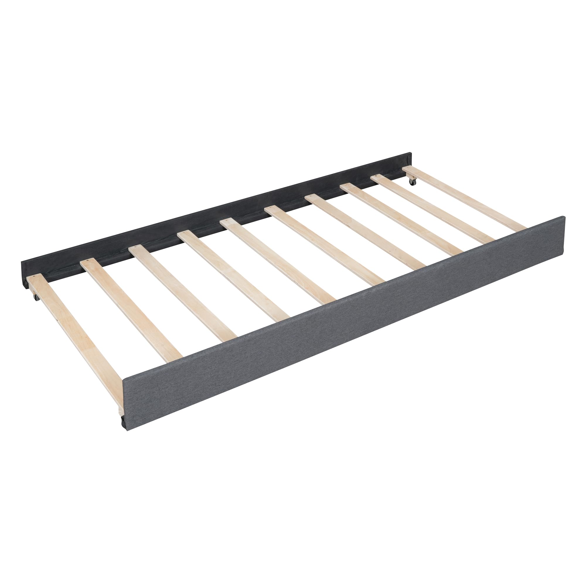 DNYN Queen Size Upholstered Platform Bed with Trundle(Twin XL) & 2 Drawers for Kids,Adult Bedroom,Wooden Bedframe Linen Fabric Furniute w/Storage & Classic Heardboard,Space Saving Design, Gray