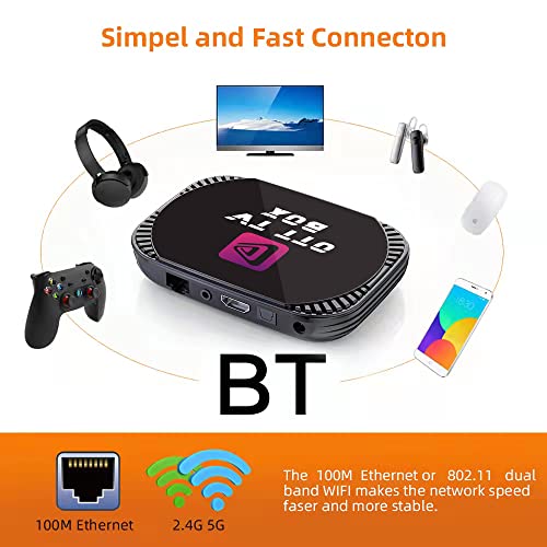 Amlogic S905X4 Android 11.0 4Gb 64Gb Rom MxIII Pro X4 Tv Box Android Tv Box 8K Ultra Hd Support 2.4G/5.8G Dual WiFi Bt 4.0 HD 1000M Usb 3.0 with h9