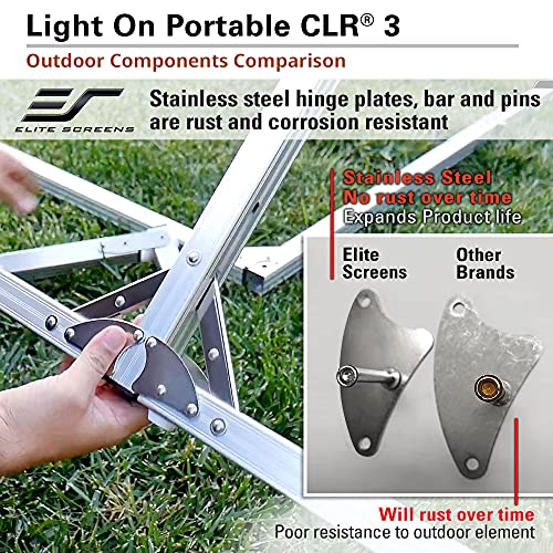 Elite Screens Light-On Series, 60-inch Diag.16:9, Ceiling Ambient Light Rejecting Folding-Frame Portable Projector Projection Screen, Exclusively for Ultra Short Throw Projectors, LPS60H-CLR3, Silver