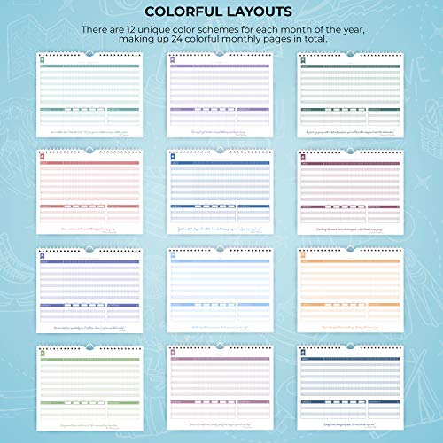 Clever Fox Habit Tracker Calendar – Inspirational Goal Tracker and Habit Calendar for Atomic Habits – Colorful Habit & Goal Planner Journal to Boost Productivity – 24 Months, 10″ x 8″ (Turquoise)