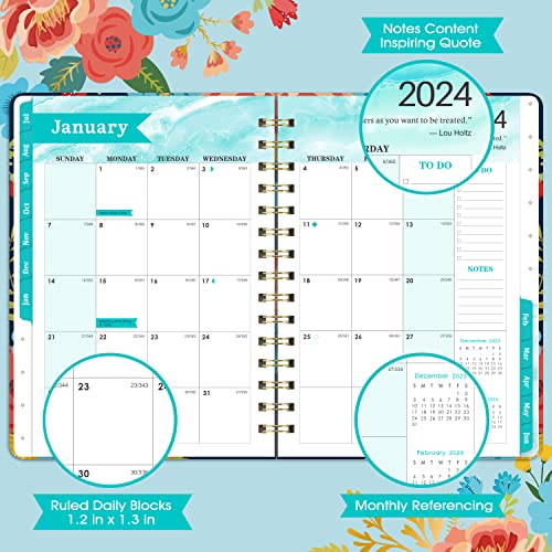Planner 2023-2024 - Weekly Planner 2023-2024 from July 2023 to June 2024, Weekly Monthly Planner 2024, 6" x 8.3", 2023-2024 Planner with Inner Pocket and 12 Monthly Tabs