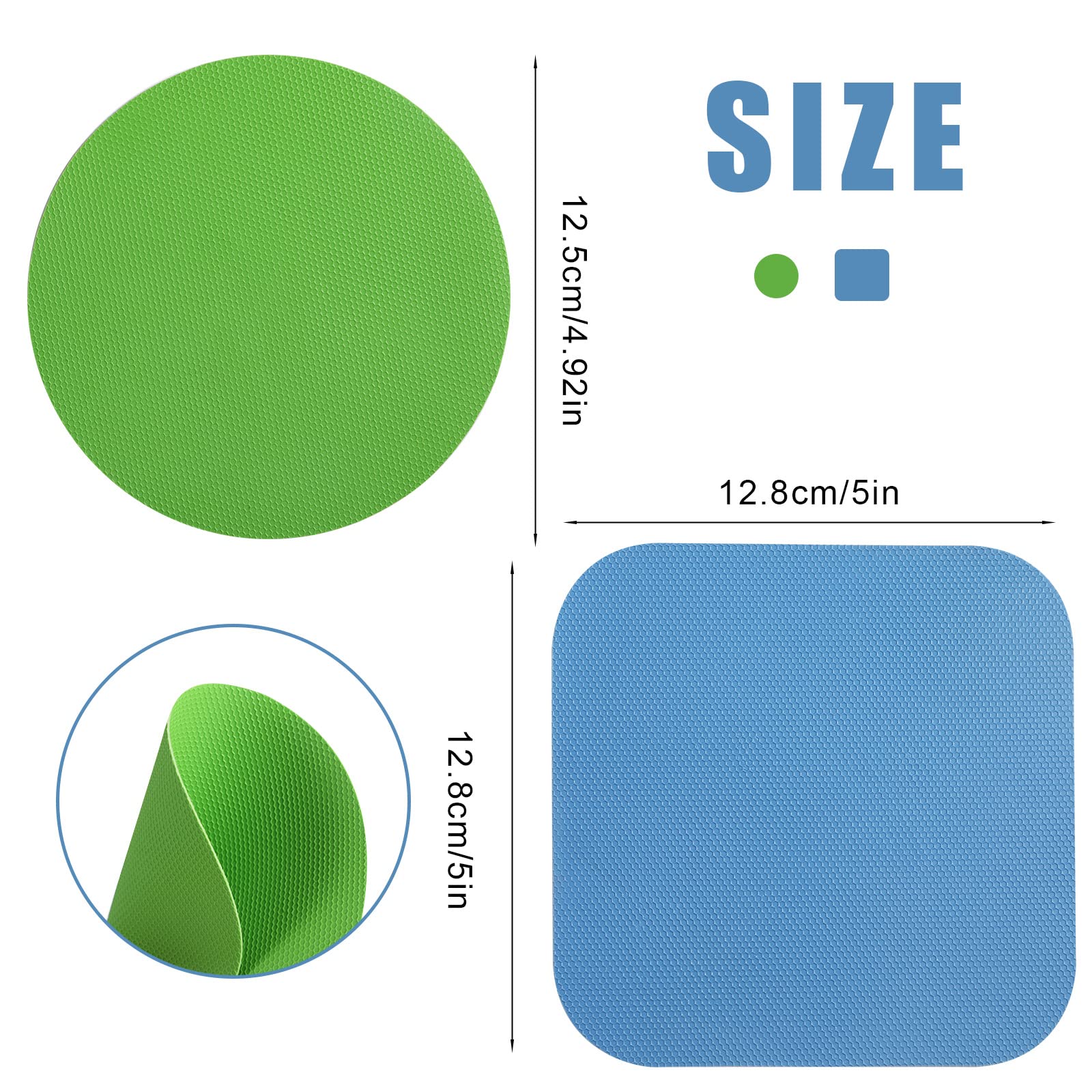 LUTER 4pcs Jar Opener Gripper Pads, Rubber Jar Grippers Multi-function Jar Opener for Seniors with Arthritis Weak Hands Kitchen Coasters(Light Blue, Green)