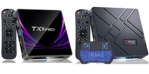 2022 Newest Android TV Box 11.0, Android TV Box 4GB RAM 32GB ROM with RK3318 Quad-Core 64 Bits, Android Box Dual-WiFi 2.4GHz/5GHz BT 4.2 USB 3.0 3D 4K/6K with Wireless Mini Keyboard