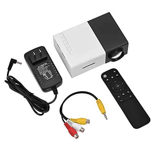 Mini Projector, Mini Stylish Home Theater Portable LED Projector HD HDMI Projector, Mini LED Projectorfor Outdoor&Indoor,US Plug,Black White