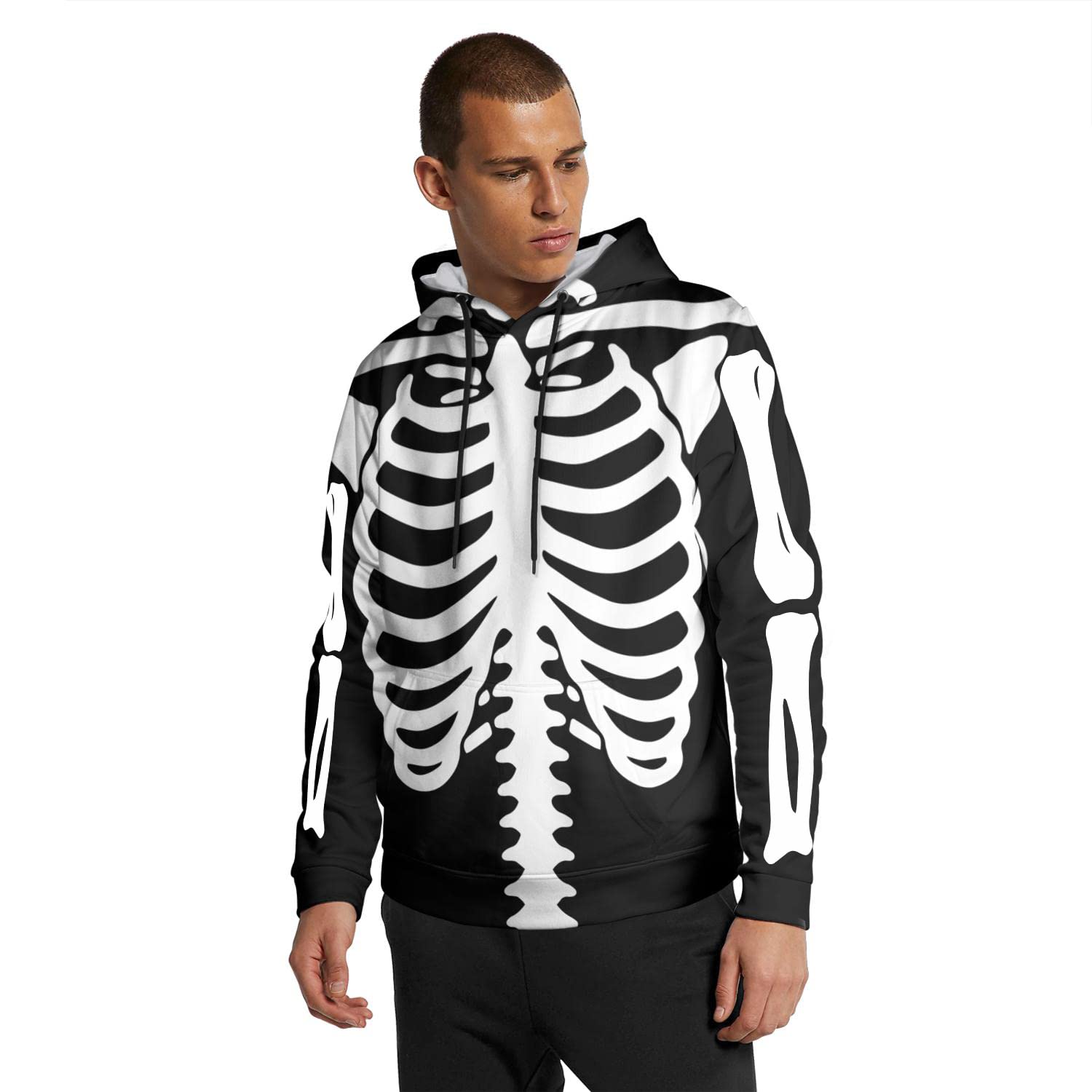 zingyone Skeleton Hoodie Cosplay Unisex Novelty 3D Printed Graphics Hoodies Cool Realistic with Designs Pullover Sweatshirts