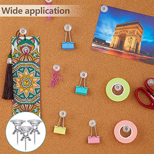 60 Pieces Giant Push Pins Big Thumb Tacks Large Tacks Jumbo Pins Steel Point 1 Inch Plastic Heads Pins Marking Pins for Cork Board (Transparent)