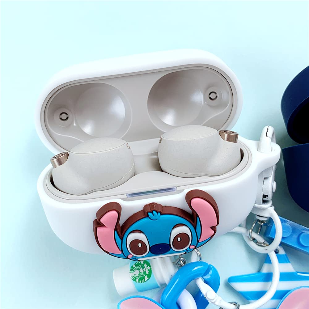 INHCH for Sony WF-1000XM4 Case Cover, Case for Sony WF-1000XM4 True Wireless Anti-Lost & Shockproof for Sony WF1000XM4 True Wireless Earbud Headphones (WF-1000XM4,White A)
