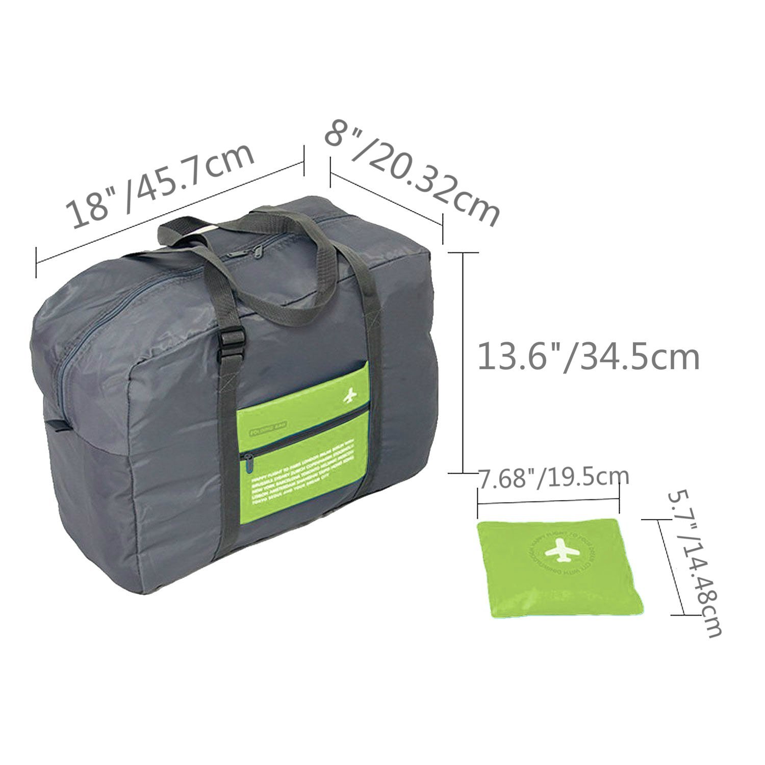 ORICSSON 32L Extra Waterproof Packable Duffel Storage Gym Bag for Carry on Luggage(Green)