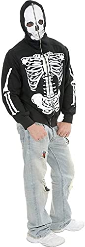 Charades Men Men s Skeleton Hoodie Costume Sweatshirt, As Shown, Large US