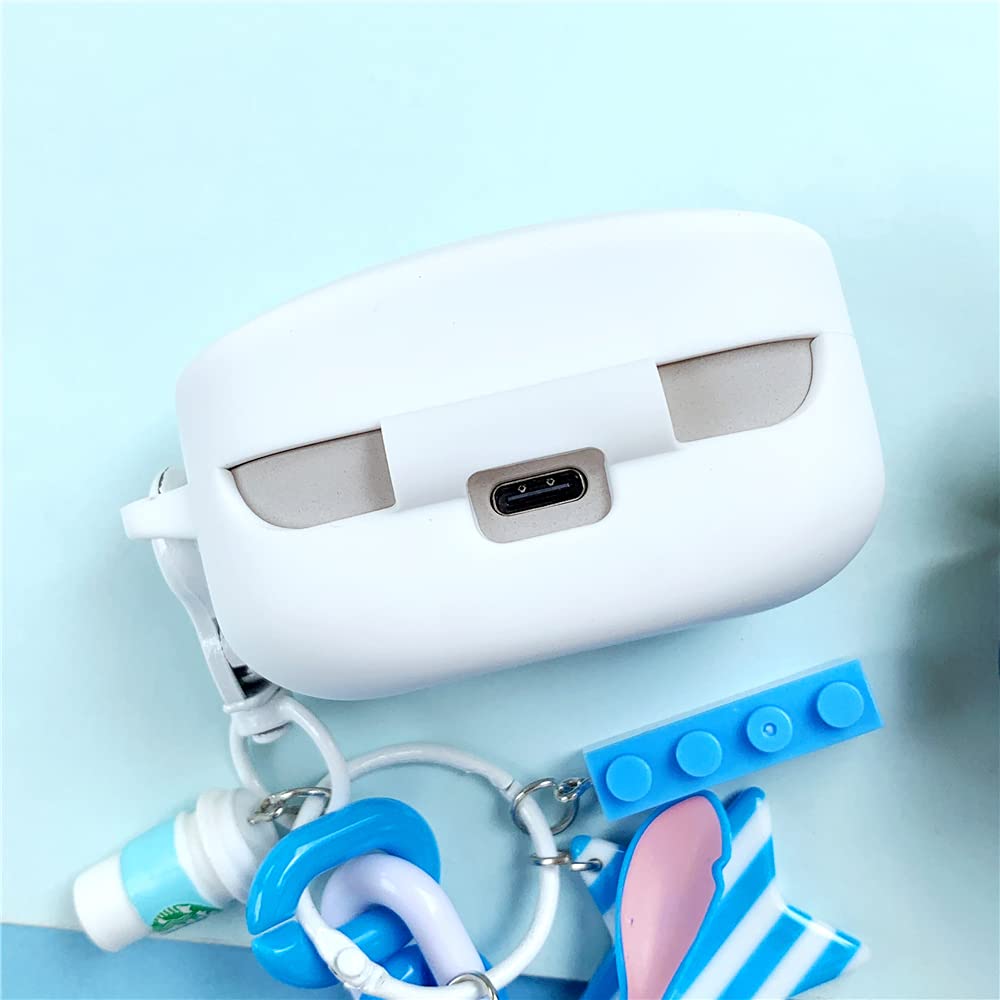INHCH for Sony WF-1000XM4 Case Cover, Case for Sony WF-1000XM4 True Wireless Anti-Lost & Shockproof for Sony WF1000XM4 True Wireless Earbud Headphones (WF-1000XM4,White A)