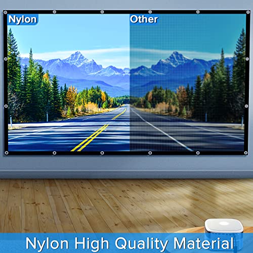Projector Screen,JWSIT 120 inch Outdoor Projector Screen,16:9 HD Foldable Anti-Crease Outdoor Movie Screen, Portable Projector Screen with Carrying Bag for Home Theater Backyard