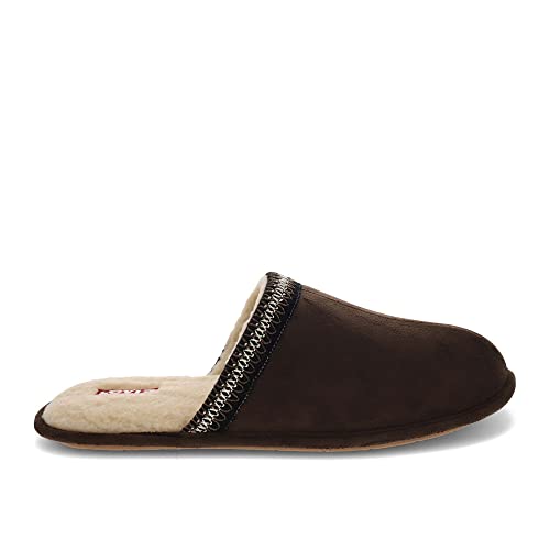 Levi's Mens Milton Nordic Microsuede Scuff House Shoe Slippers, Brown, L