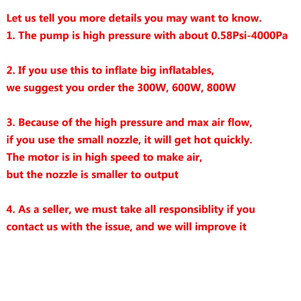 BOMPOW Electric Air Pump for Inflatables Air Mattress Pump Air Bed Pool Toy Raft Boat Quick Electric Pool Float Pump Black (AC Pump(130W))
