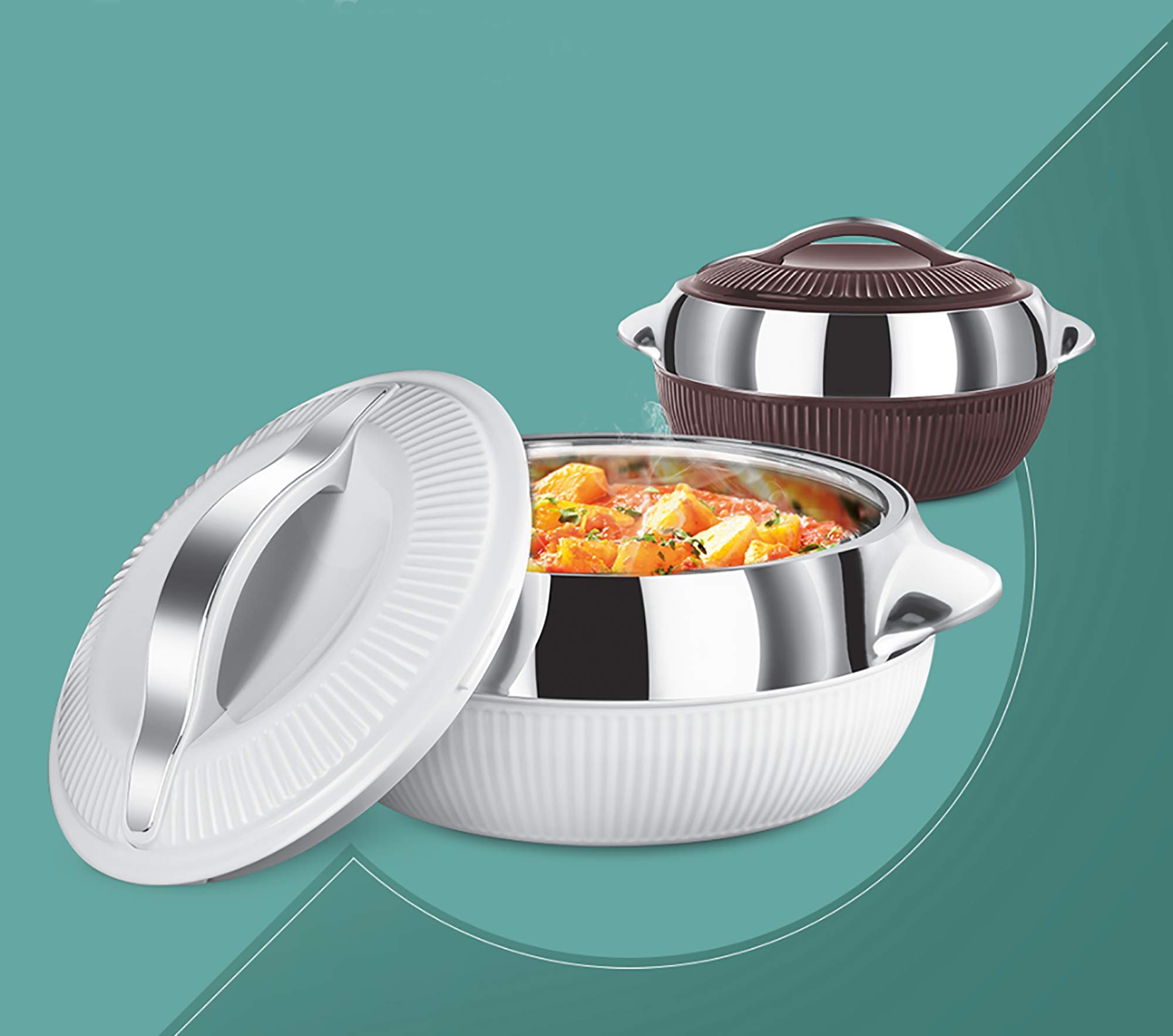 Milton Fiesta Insulated Junior Casserole, Set of 3, Brown Silver