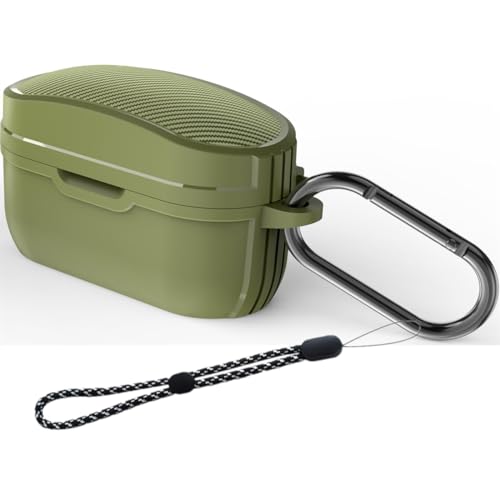 YQGFashbf for Sony WF-1000XM4 Case Cover WF 1000XM4 Charging case 2021,Shockproof TPU Protective Cover Skin Designed for Sony WF1000XM4 Wireless Earbuds with Keychain & Lanyard (Green)