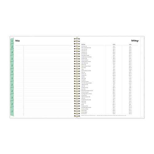 Blue Sky 2023-2024 Academic Year Weekly and Monthly Planner, 8.5" x 11", Frosted Flexible Cover, Wirebound, Laurel (144723)