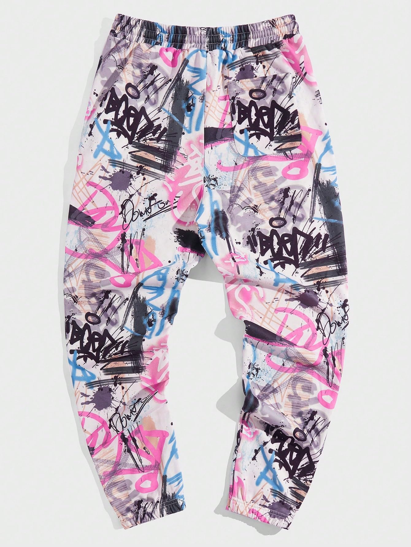 WDIRARA Men's Graphic Print Drawstring Waist Sweatpants Workout Joggers with Pocket Multicolor Camo S