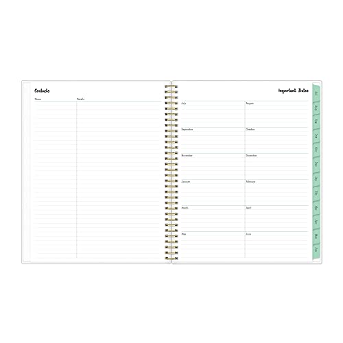 Blue Sky 2023-2024 Academic Year Weekly and Monthly Planner, 8.5" x 11", Frosted Flexible Cover, Wirebound, Laurel (144723)